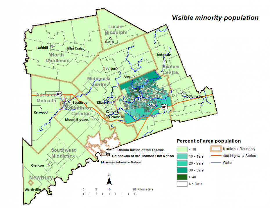 Figure 1 7 4 Visible Minority Population By Dissemination Area Mlhu